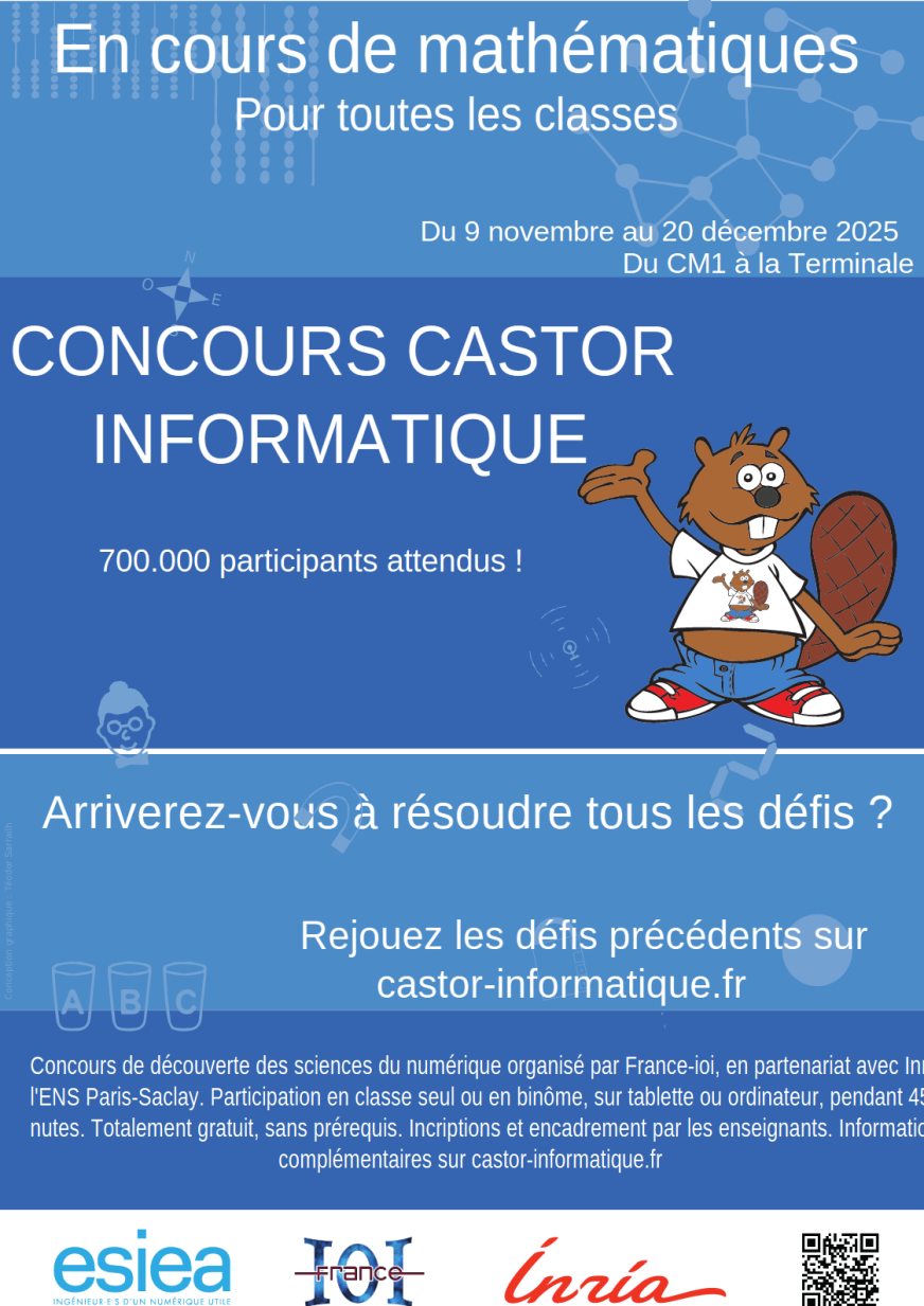 Concours castor informatique - Collège Françoise Élie - Bréal-sous-Montfort